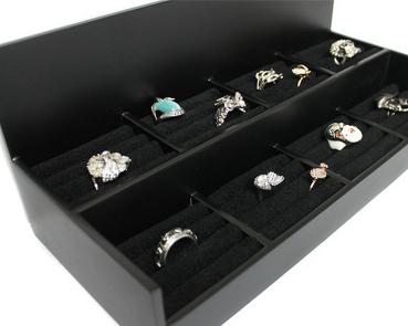 Yudushop - Holz - Ringhalter Ringkasten Ringständer Ringhalter 2-Ebenen ...